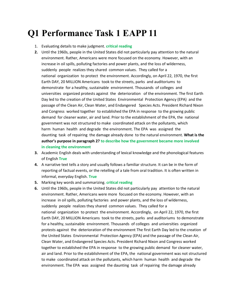 EAPP 11 Performance Task 1: Critical Reading & Analysis