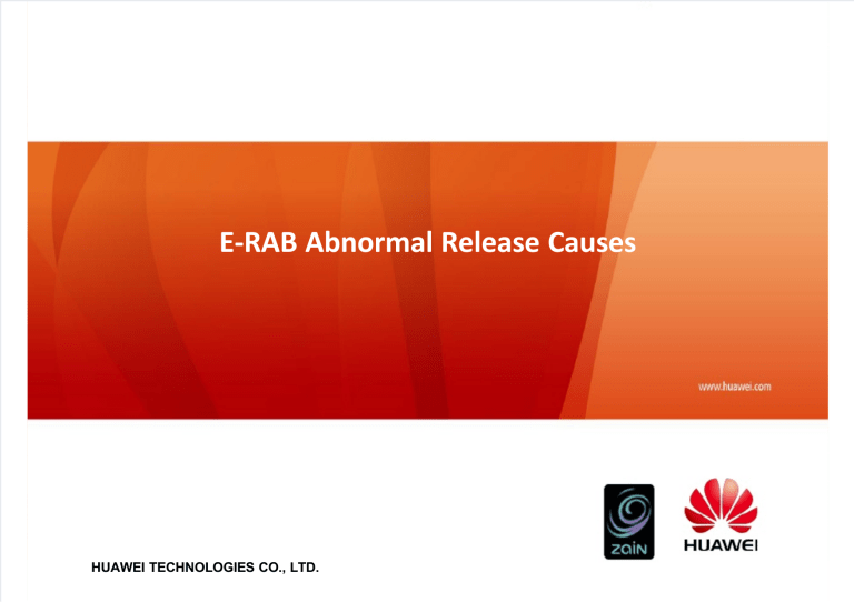 LTE E-RAB Abnormal Release Causes Analysis