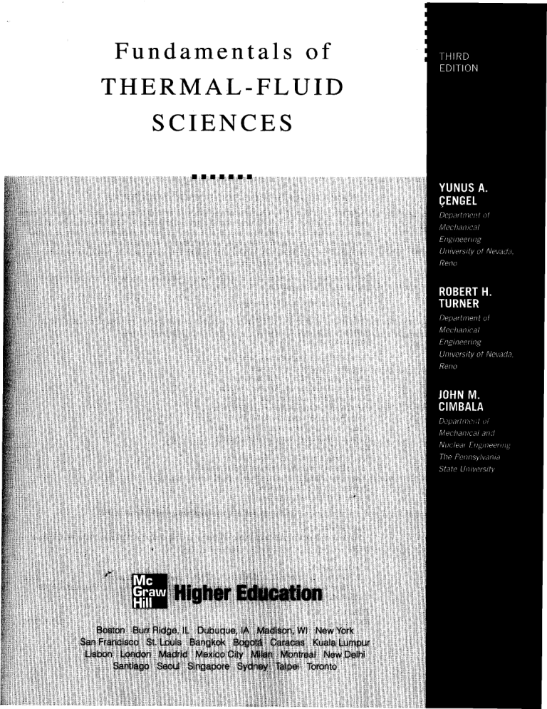 Thermal-Fluid Sciences Textbook: Thermodynamics, Fluid Mechanics, Heat ...