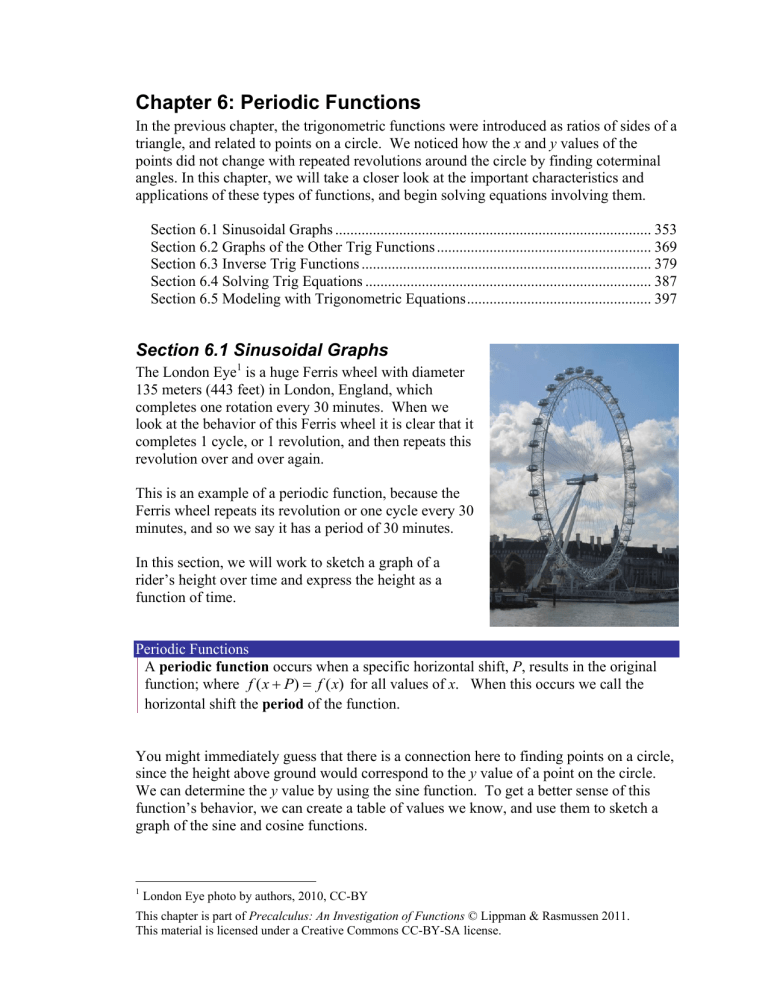 Periodic Functions: Sinusoidal Graphs & Trig Equations