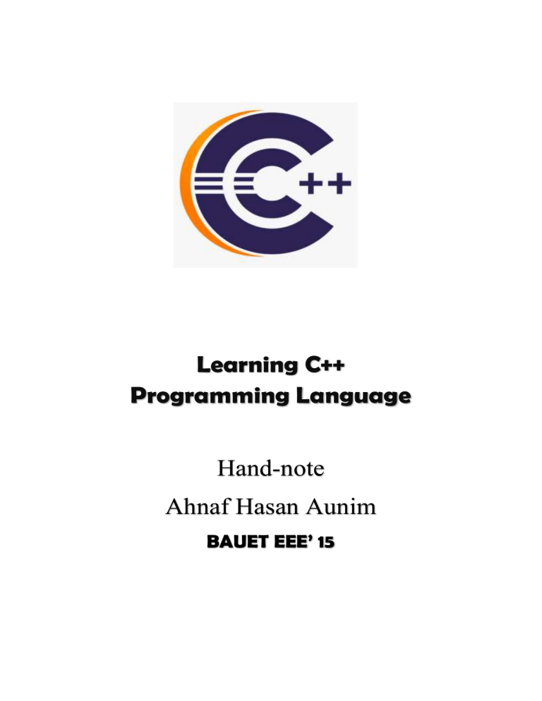 Learning C++ Programming: Hand-note on Data Types