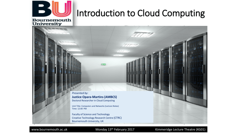 Introduction to Cloud Computing Presentation