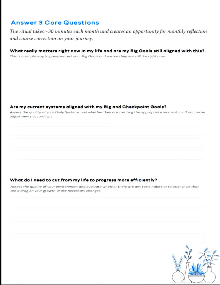 Goal Setting Framework Worksheet