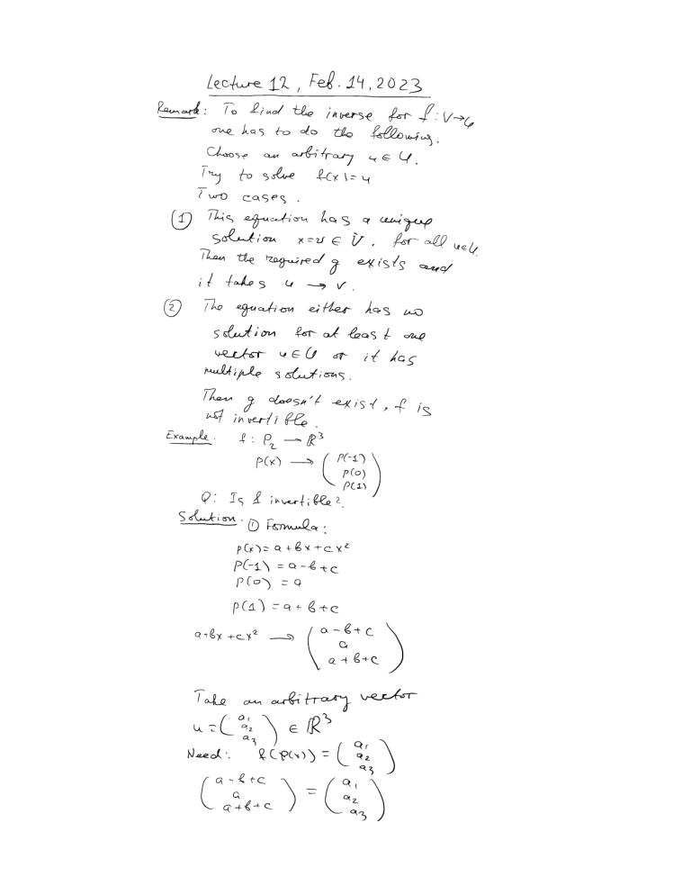 Linear Algebra: Invertibility of Linear Maps