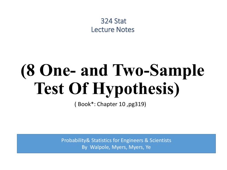 Hypothesis Testing Lecture Notes