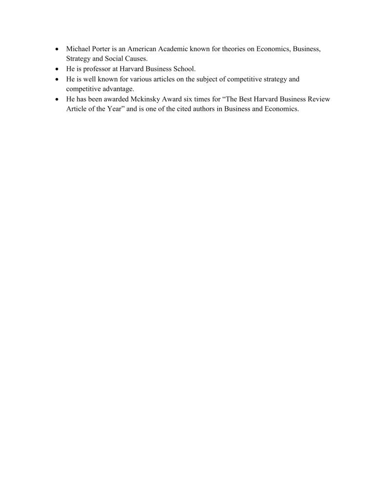 Michael Porter: Biography & Key Contributions