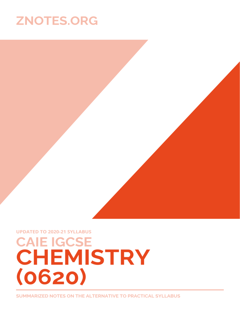 IGCSE Chemistry (0620) Practical Alternative Notes