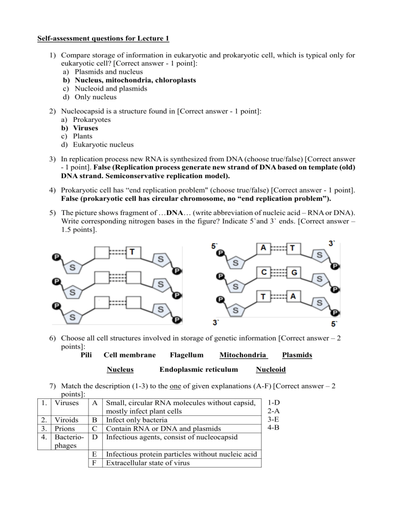 Cell Biology Self-Assessment Questions
