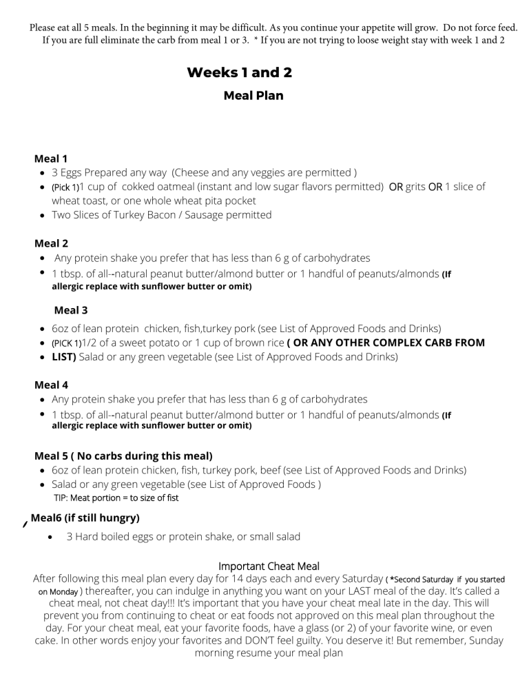 Weight Loss Meal Plan: Weeks 1-6 Guide