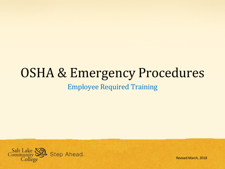 OSHA & Emergency Procedures Training