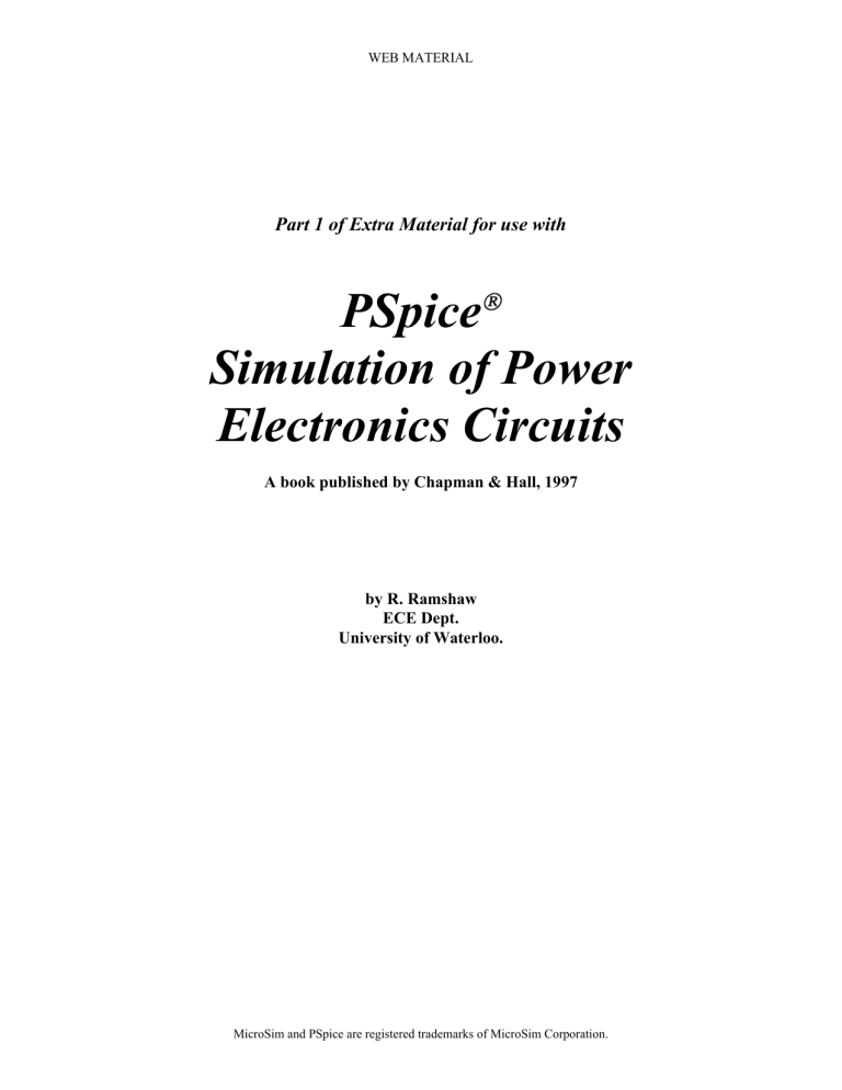 PSpice Simulation of Power Electronics Circuits