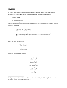 English Lesson Plan: Adverbs of Time and Place