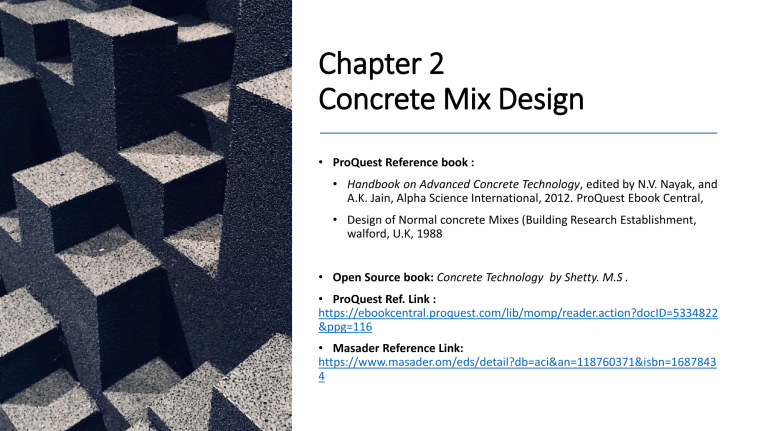 Concrete Mix Design Methods: DOE & IS Standards