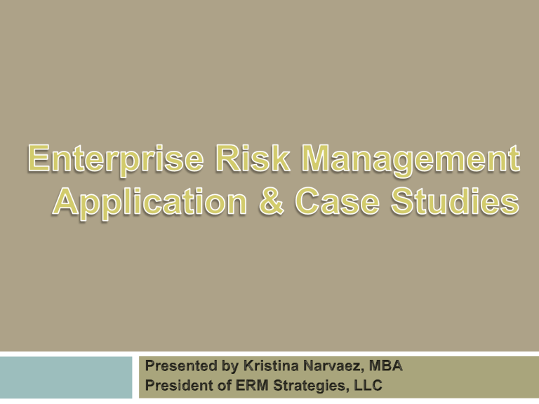 Enterprise Risk Management Presentation