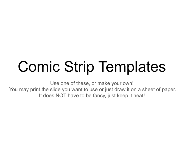 Comic Strip Templates for Creative Projects