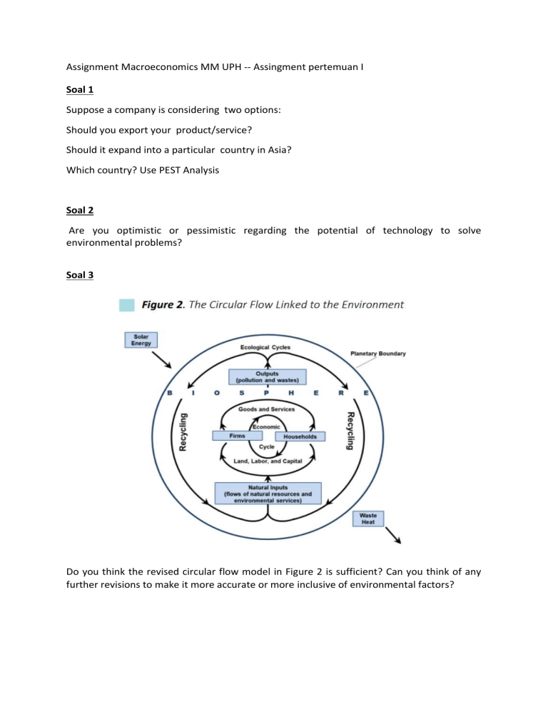 Macroeconomics Assignment: Export, PEST, Environment
