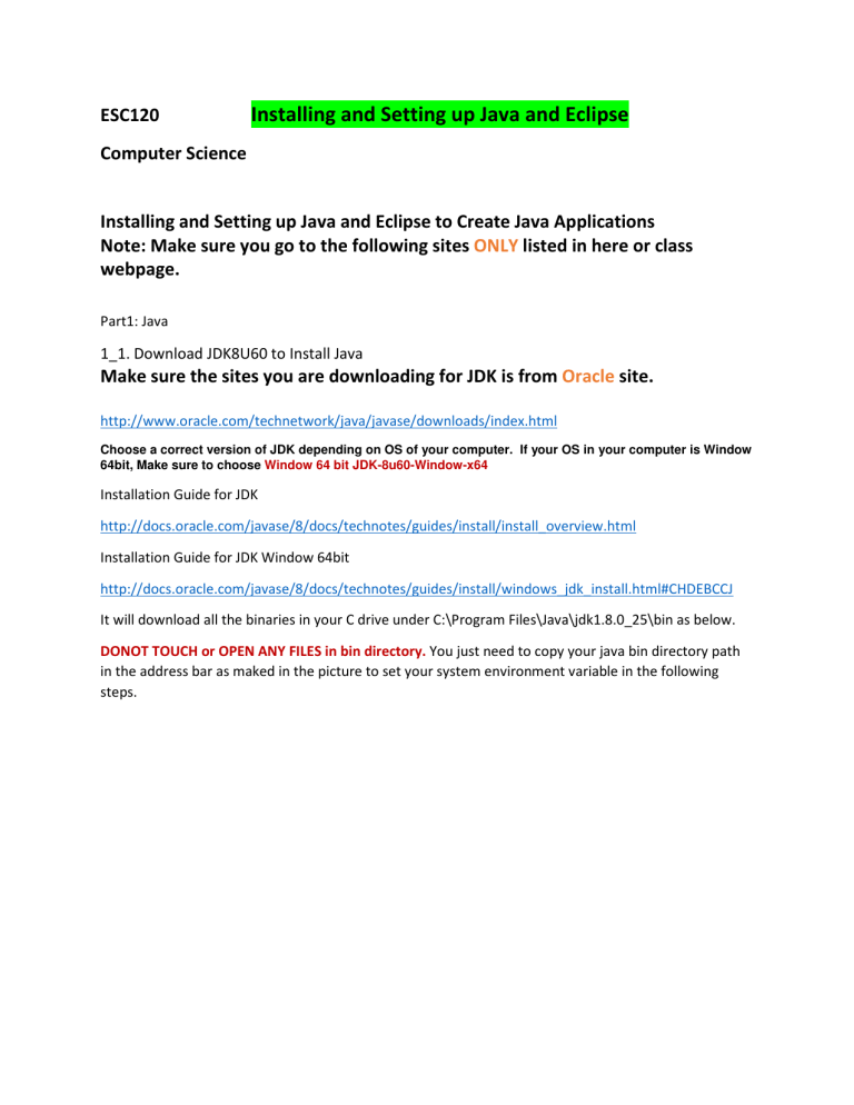 Java & Eclipse Installation Guide