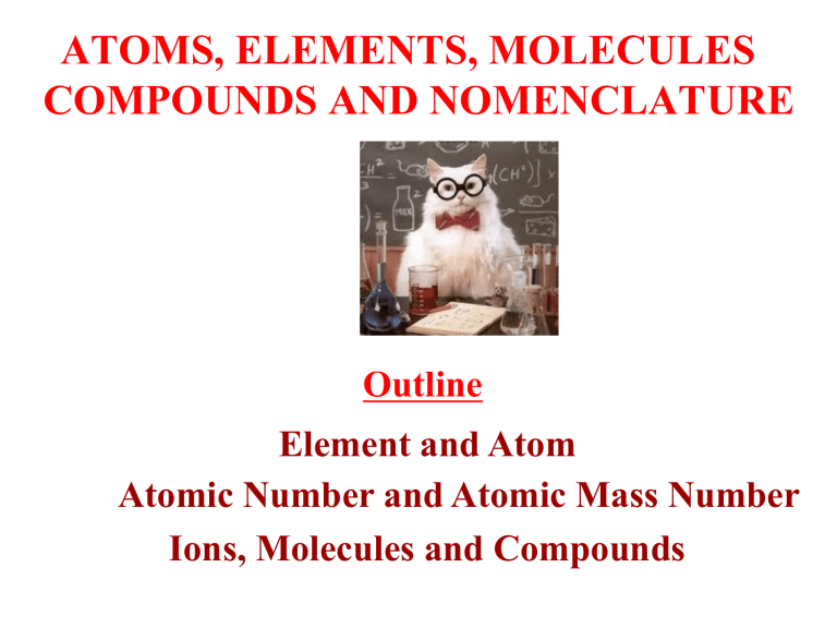 Atoms, Elements, Molecules, Compounds & Nomenclature