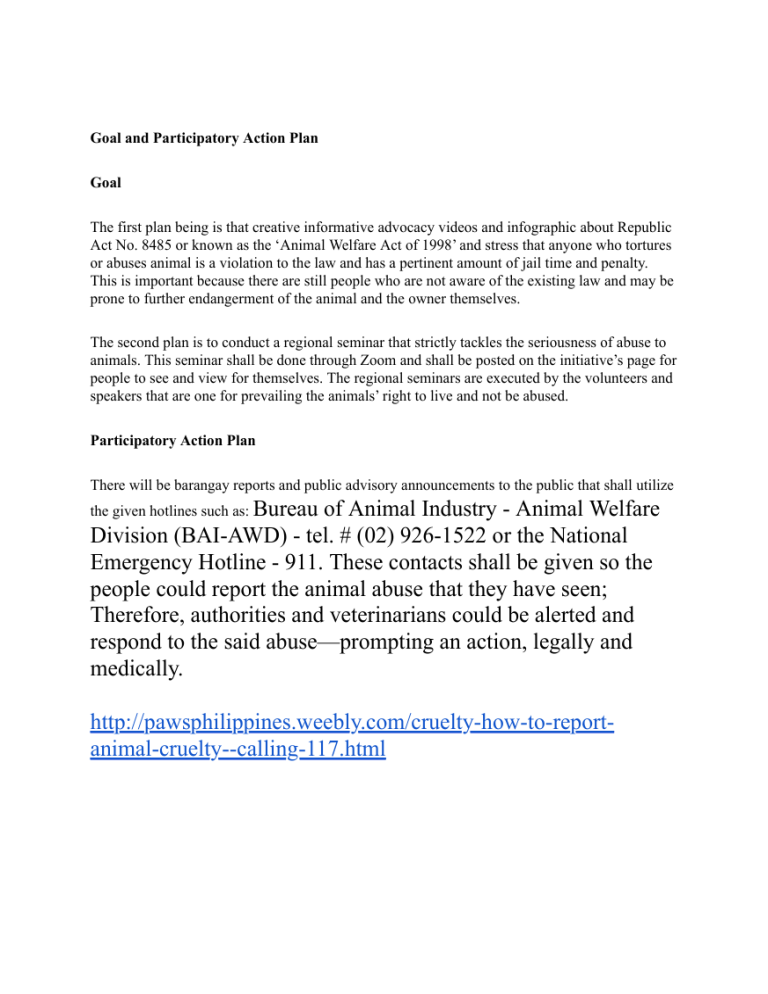 Animal Welfare Action Plan: Philippines