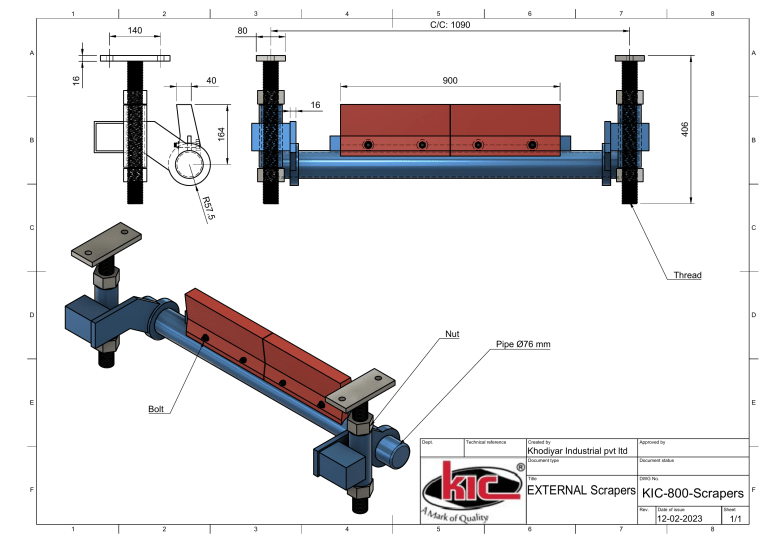 EXTERNAL Scrapers KIC-800 Technical Drawing