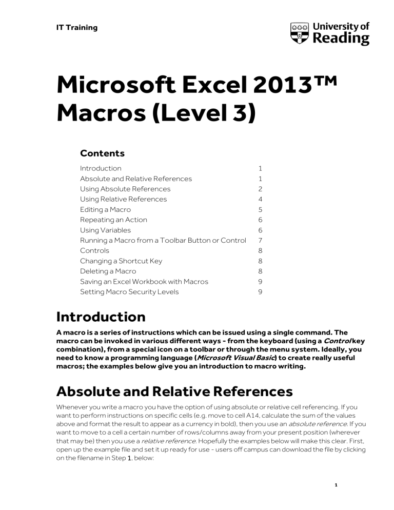 Microsoft Excel 2013 Macros Training (Level 3)