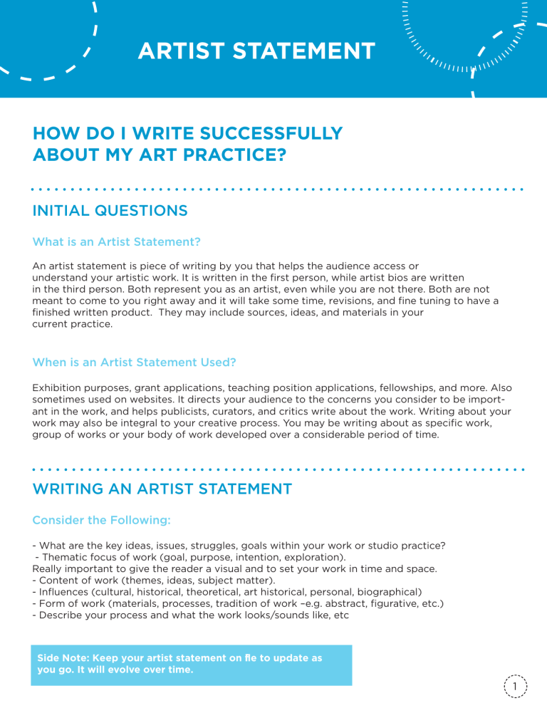 Artist Statement Guide: How to Write Successfully