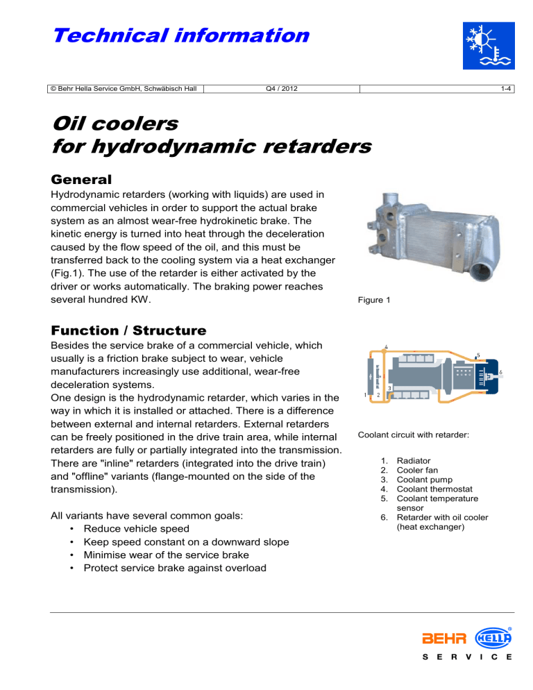 Oil Coolers for Hydrodynamic Retarders: Technical Info