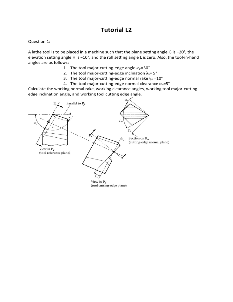 Lathe Tool Angle Calculation Tutorial