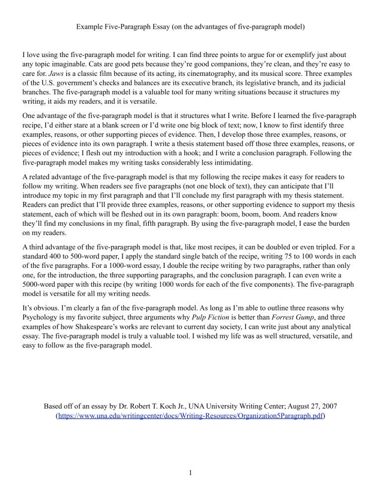 Five-Paragraph Essay Examples & Advantages