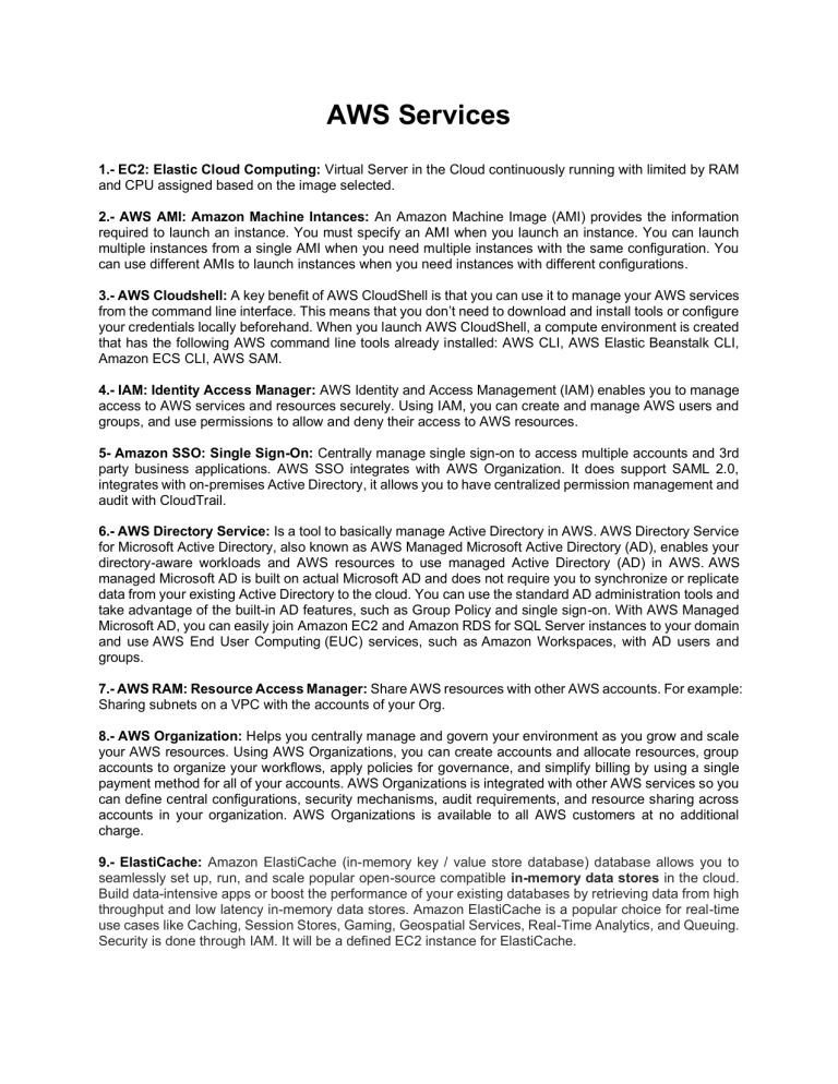 AWS Services Overview: EC2, S3, IAM, and More