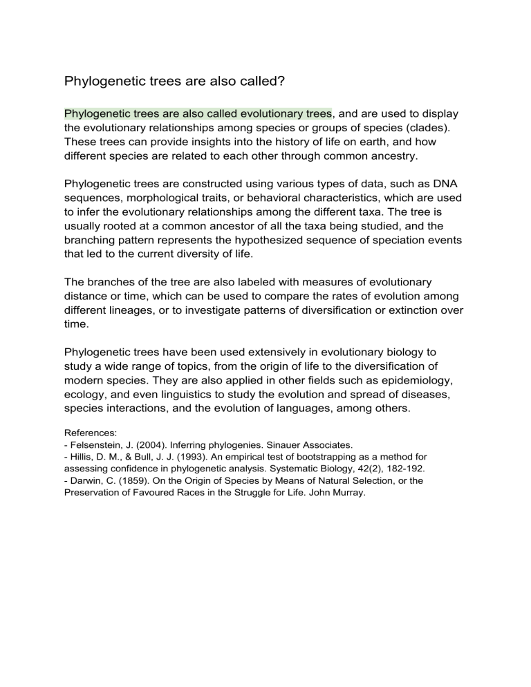 Phylogenetic Trees: Evolutionary Relationships Explained