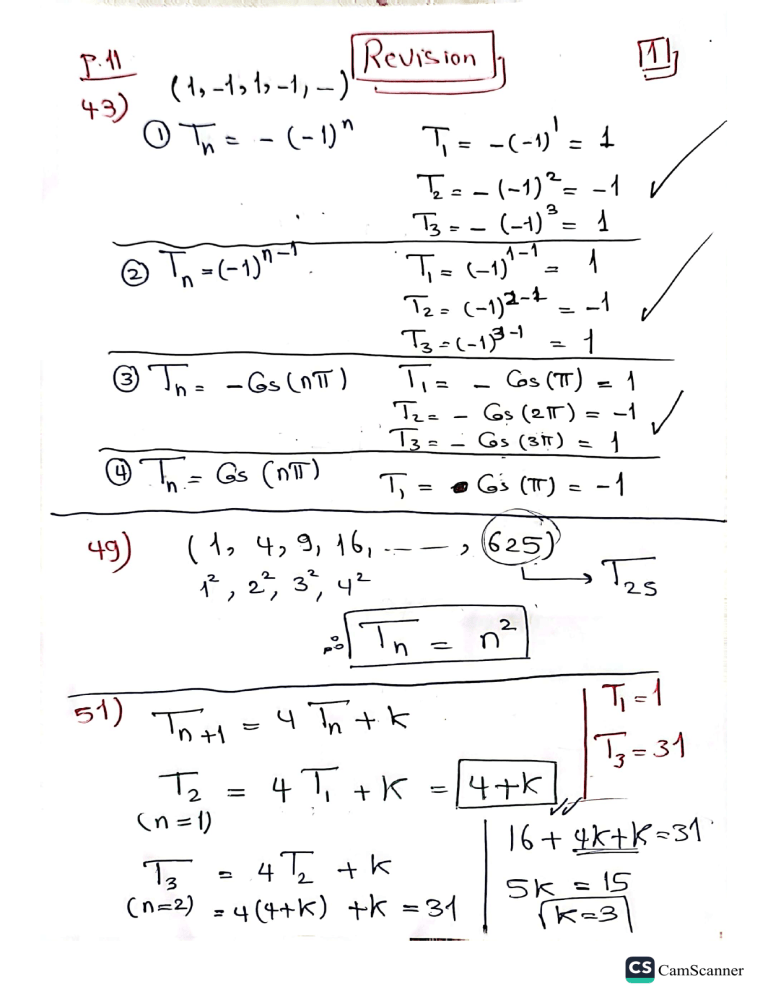 Sequences and Series Worksheet