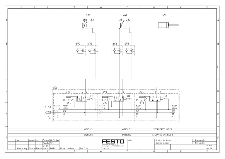 Pneumatic Sorting Station Circuit Diagram