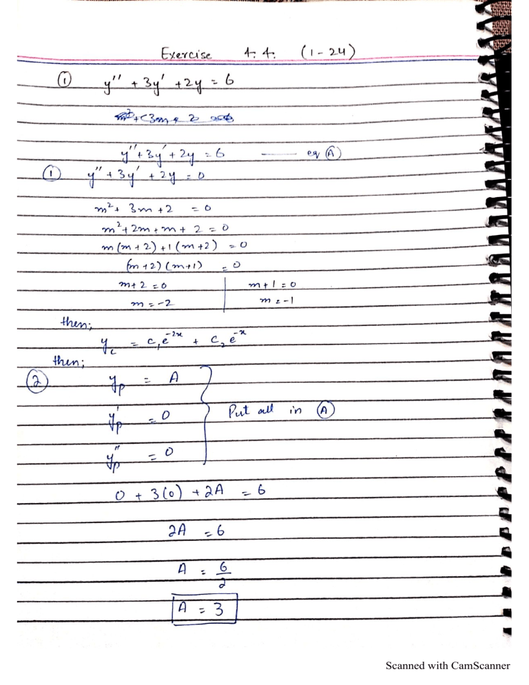 Differential Equation Solution Exercise