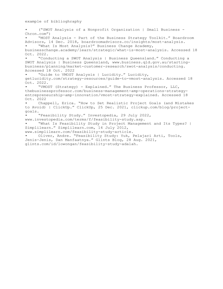 Bibliography Example: Business Strategy & Project Management