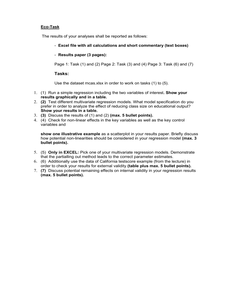 Econometrics Task: Regression Analysis