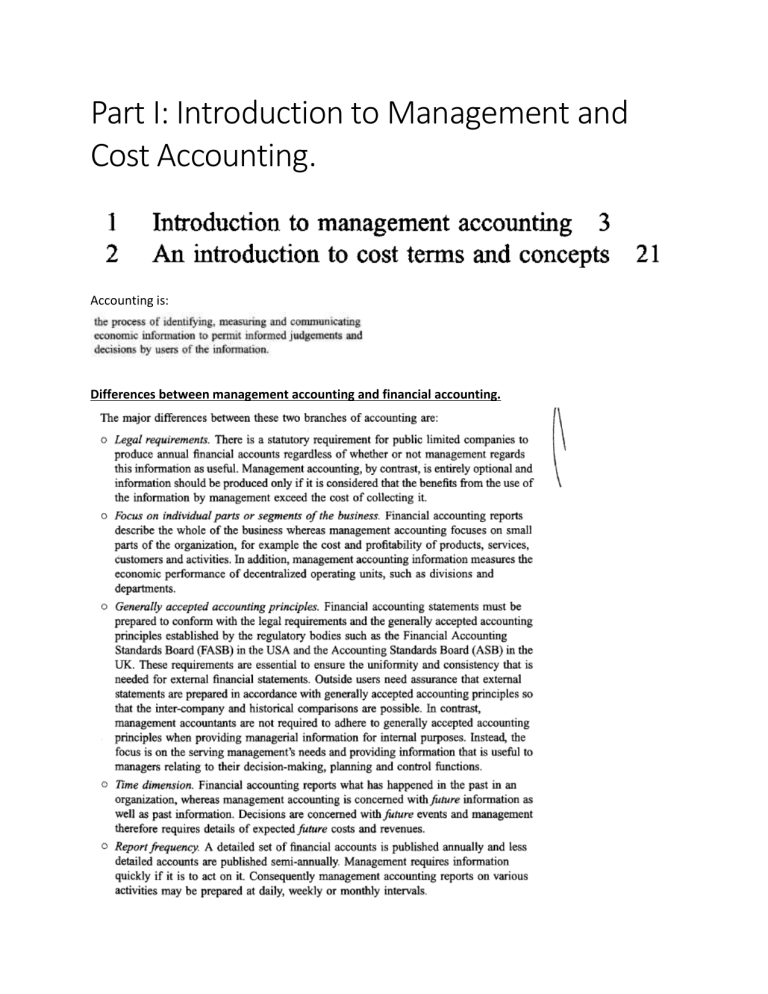 Management & Cost Accounting: Introduction & Differences