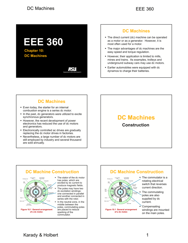 DC Machines: Construction & Operation - EEE 360