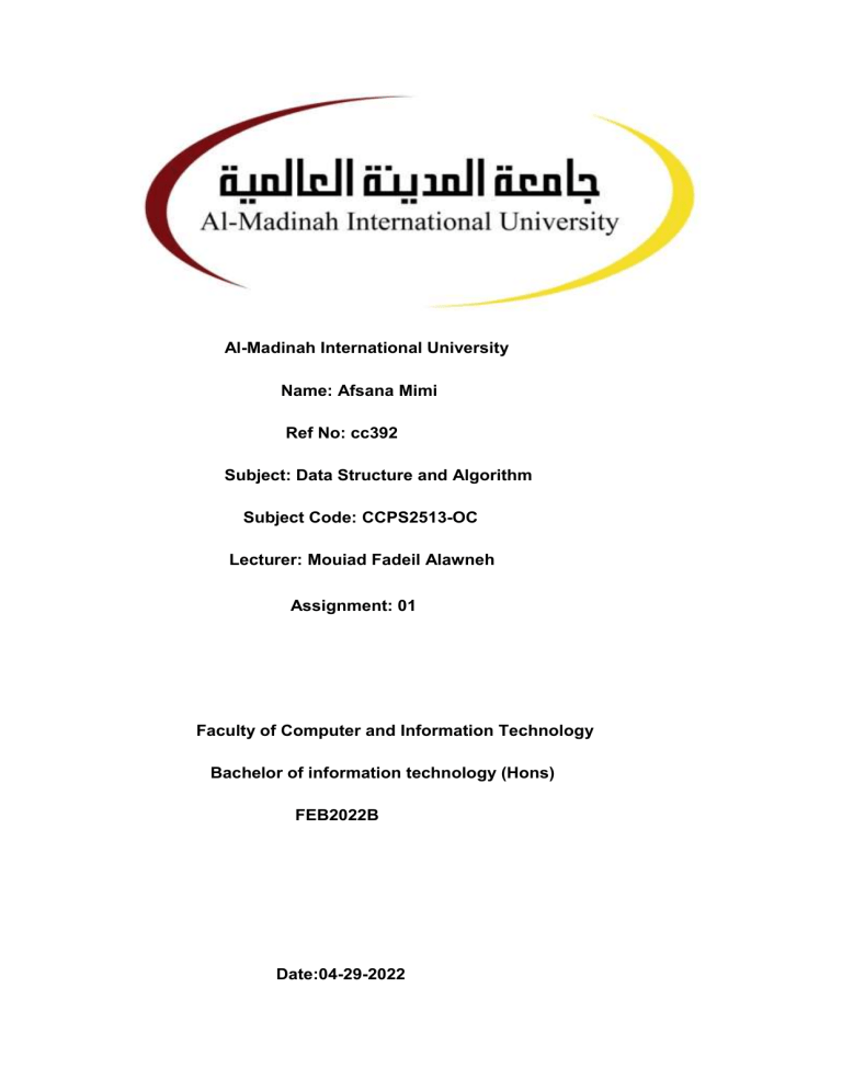 Data Structures & Algorithms Assignment - Array Indexing Data Structures & Algorithms Assignment - Array Indexing