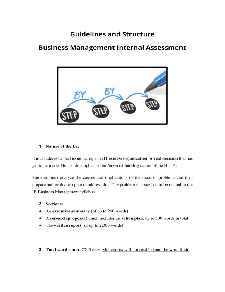 IB Business Management HL IA Guidelines & Template