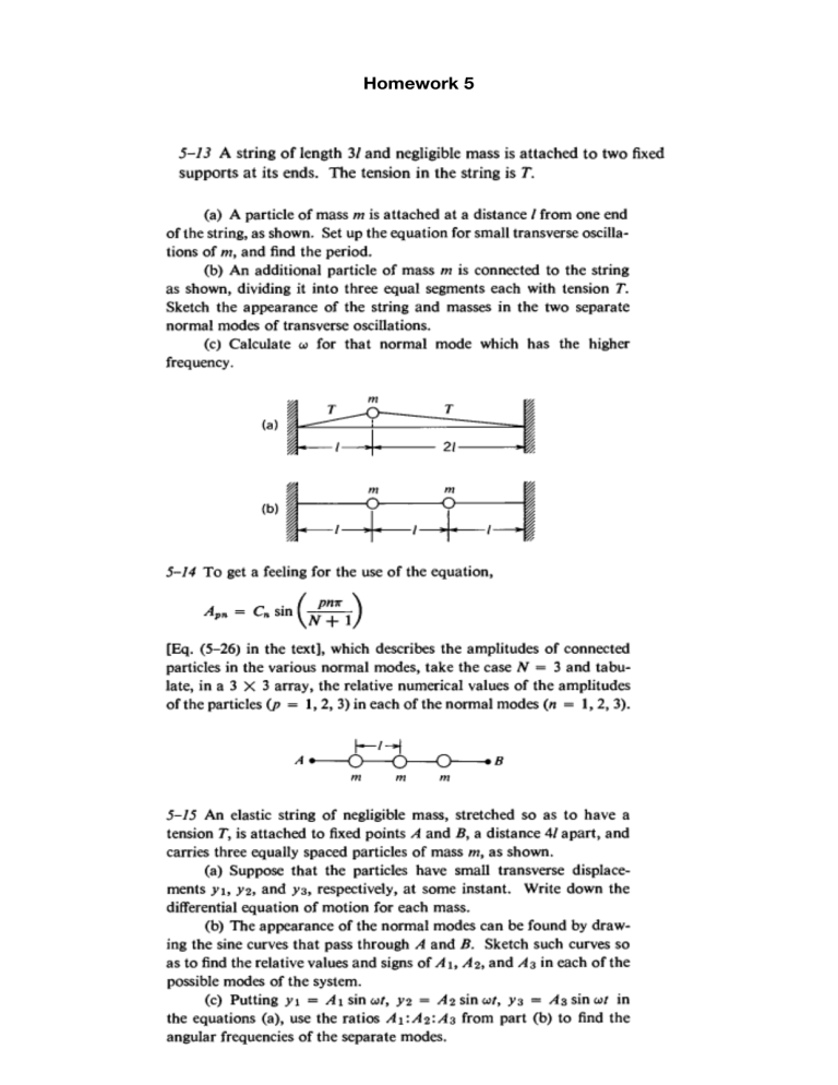 Physics Homework: String Oscillations & Normal Modes