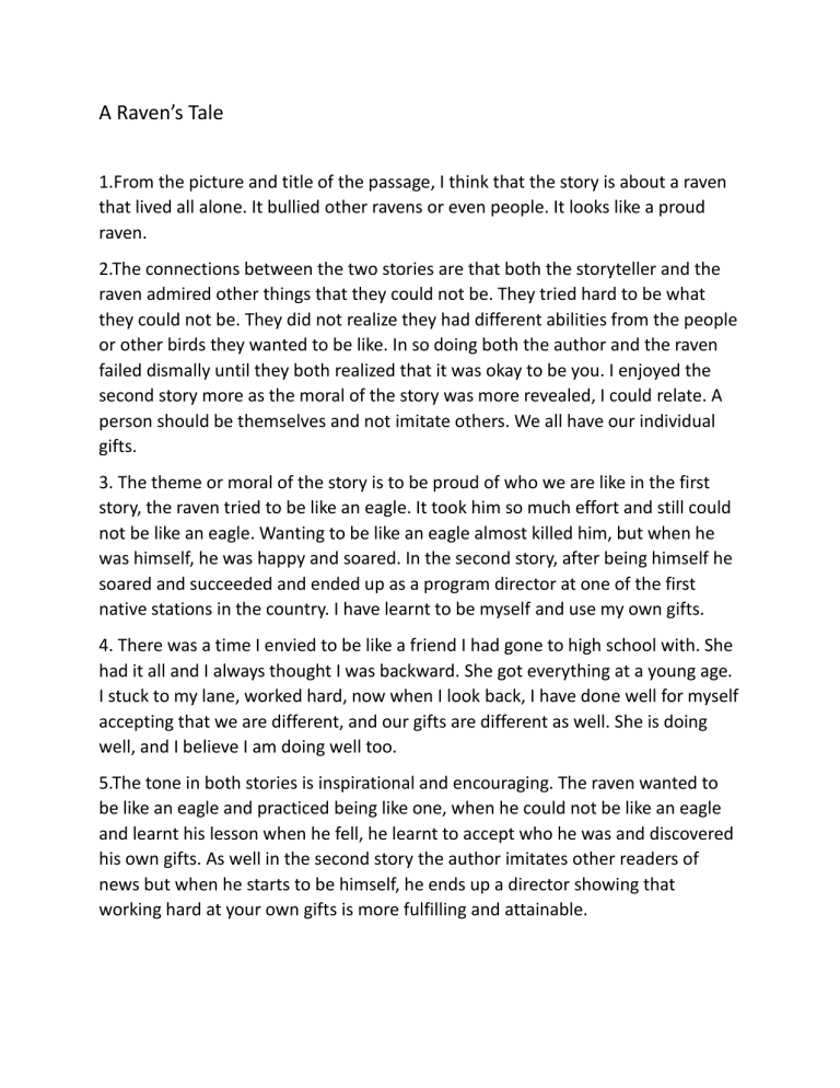 Raven's Tale Analysis: Self-Acceptance & Gifts