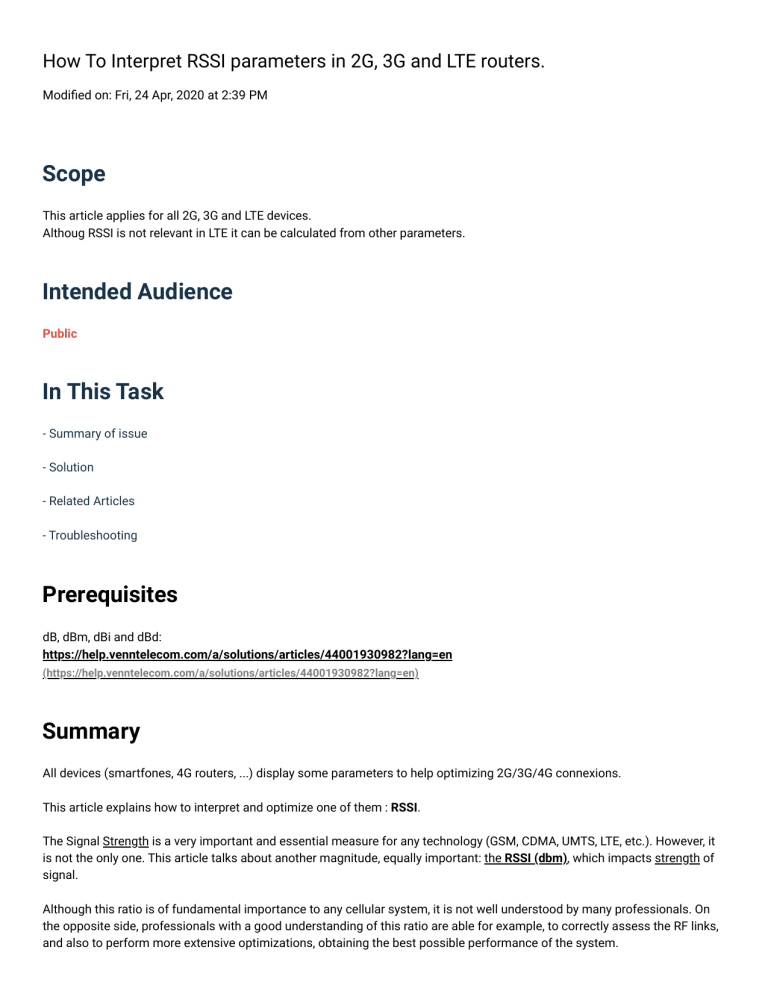 Interpreting RSSI in 2G, 3G, LTE Routers