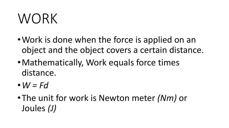 Work in Physics: Definition, Formula, and Units