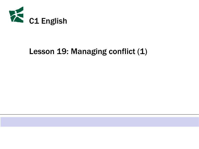 C1 English Lesson Plan: Managing Conflict
