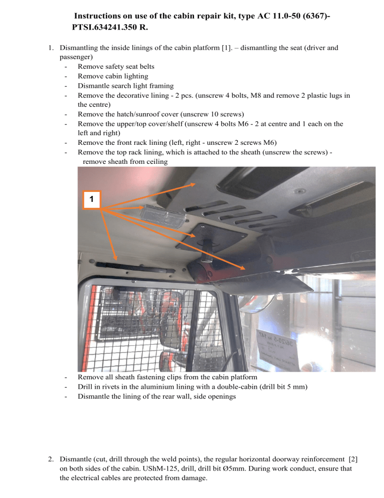 Cabin Repair Kit Instructions AC 11.0-50