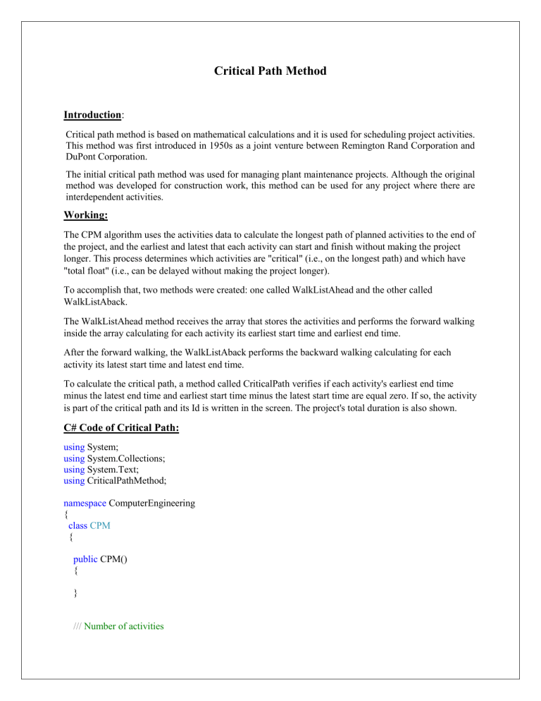 Critical Path Method (CPM) Explained