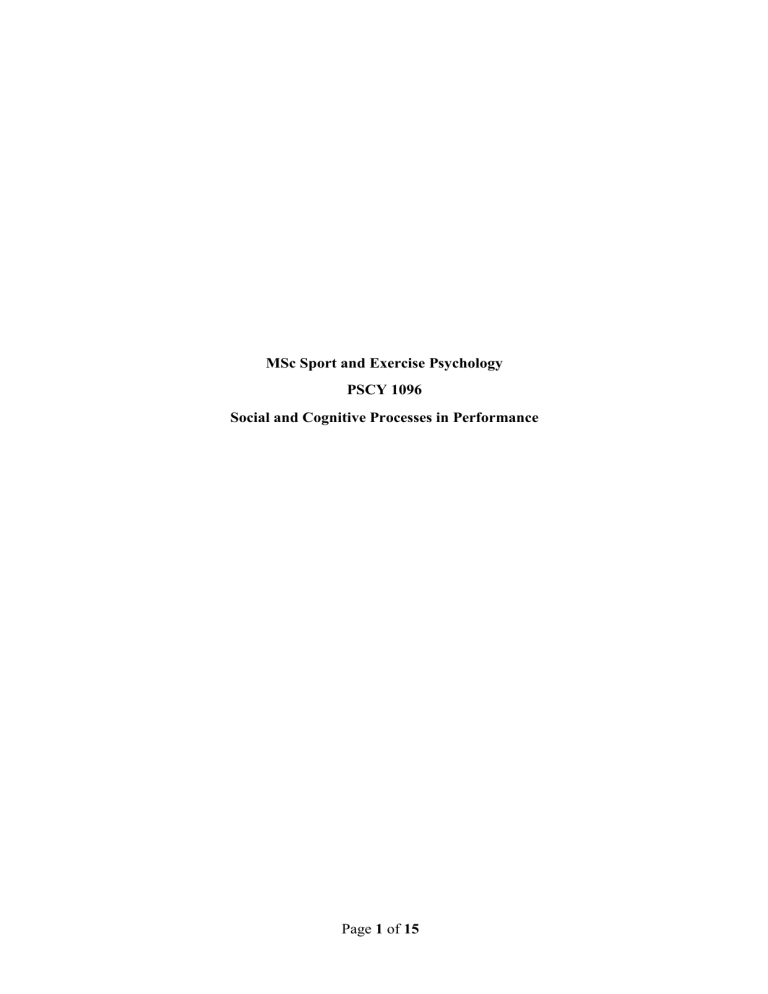 Sport Psychology: High-Performance Environments Review