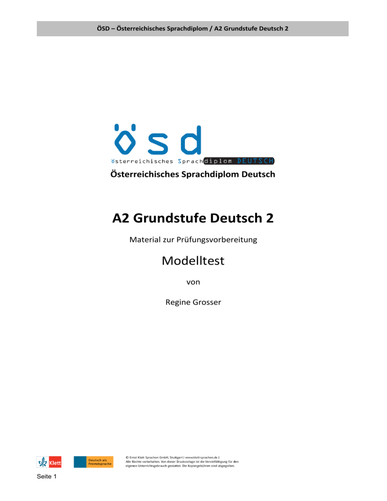 ÖSD A2 Deutsch Modelltest