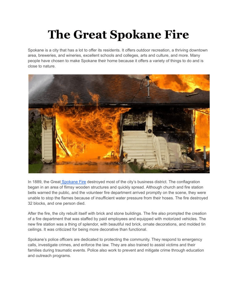 The Great Spokane Fire: History and Rebuilding
